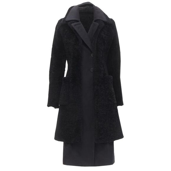 Celine | Jackets & Coats | Celine Lambskin Shearling Wool Layer Coat ...